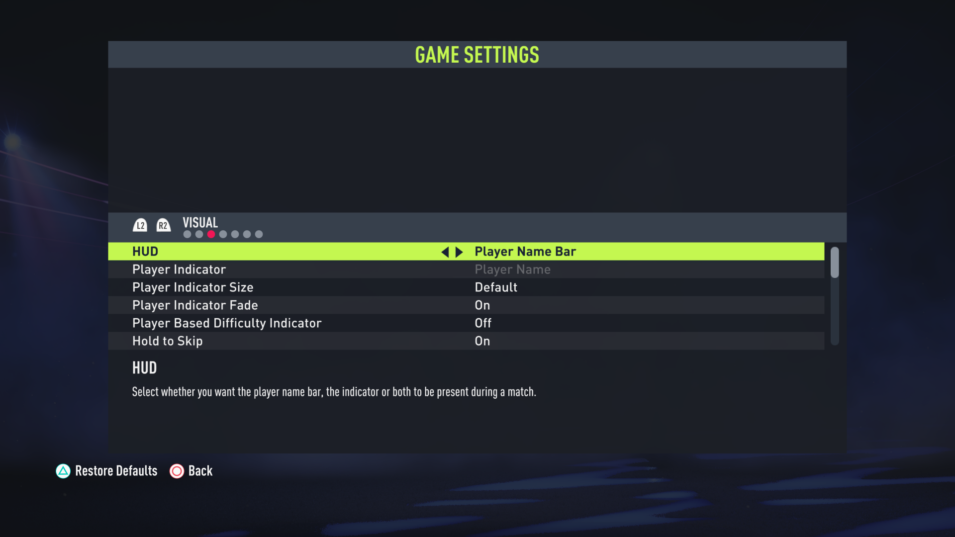 FIFA 22 Game Settings For PS5 - An Official EA Site