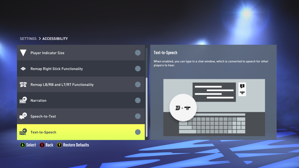 FIFA 22 Accessibility Settings For Xbox One - An Official EA Site