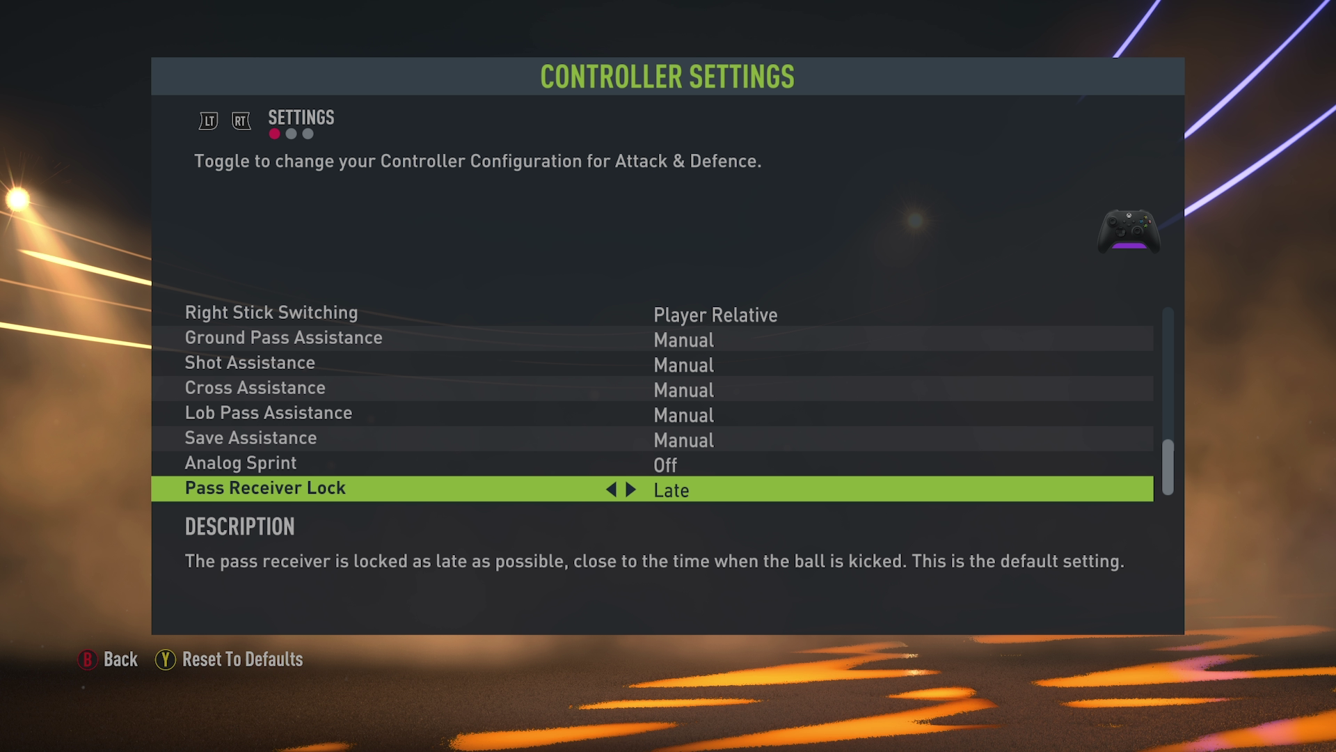 FIFA 22 Customise Controls Settings For Xbox One - An Official EA Site