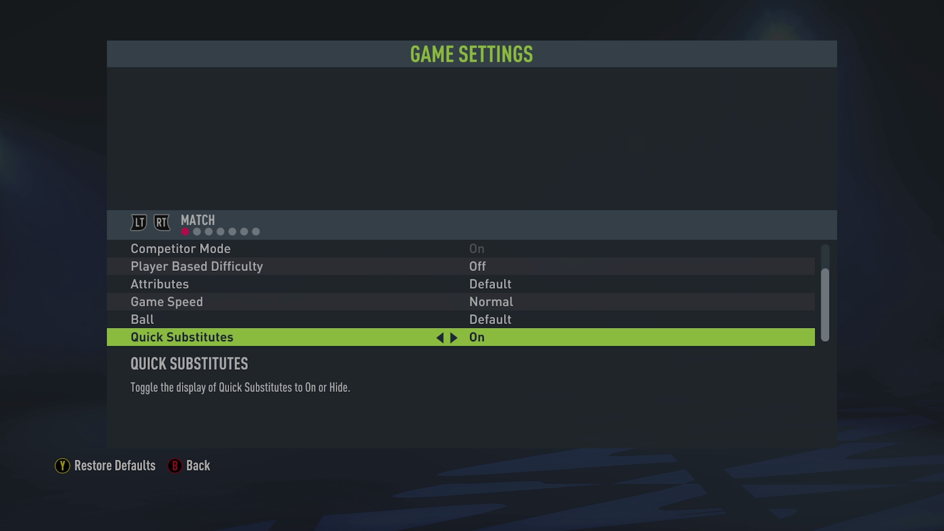 FIFA 22 Game Settings For Xbox One - An Official EA Site