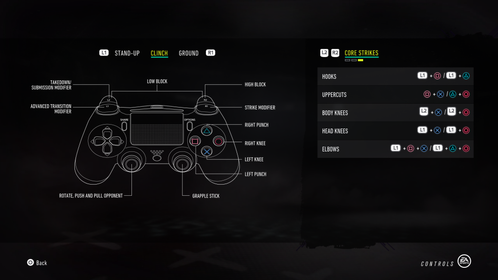 EA Sports UFC 4 Accessibility Controls for playing EA Sports UFC 4 for PS4.