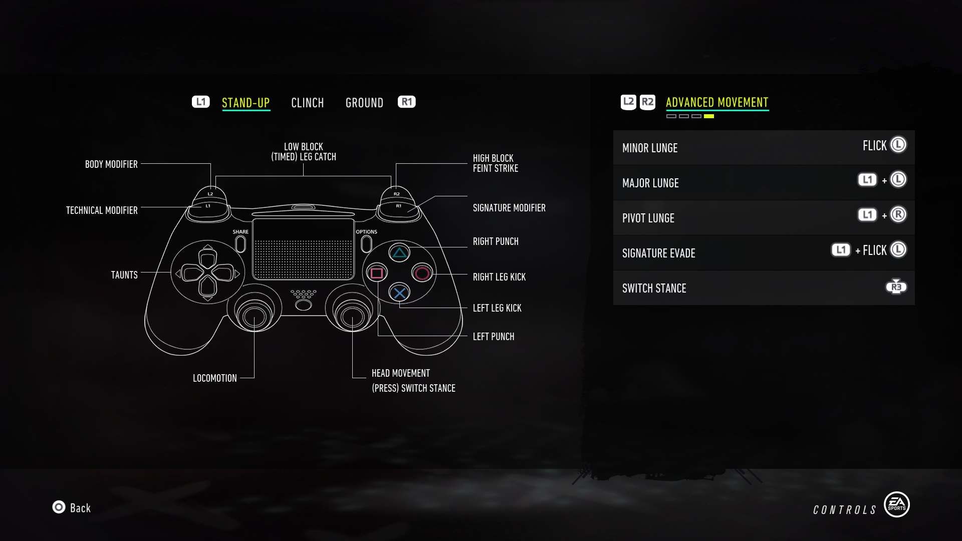 EA Sports UFC 4 Accessibility Controls for playing EA Sports UFC 4 for PS4.