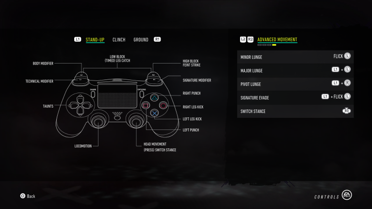 EA Sports UFC 4 Accessibility Controls for playing EA Sports UFC 4 for PS4.