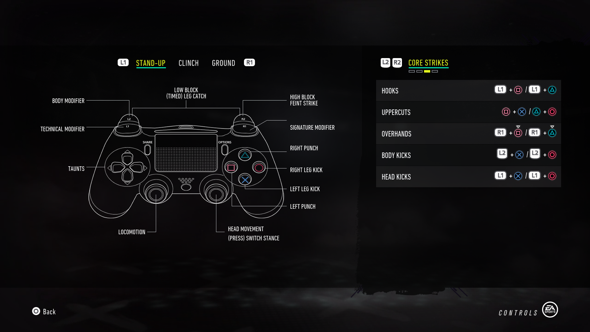 EA Sports UFC 4 Accessibility Controls for playing EA Sports UFC 4 for PS4.