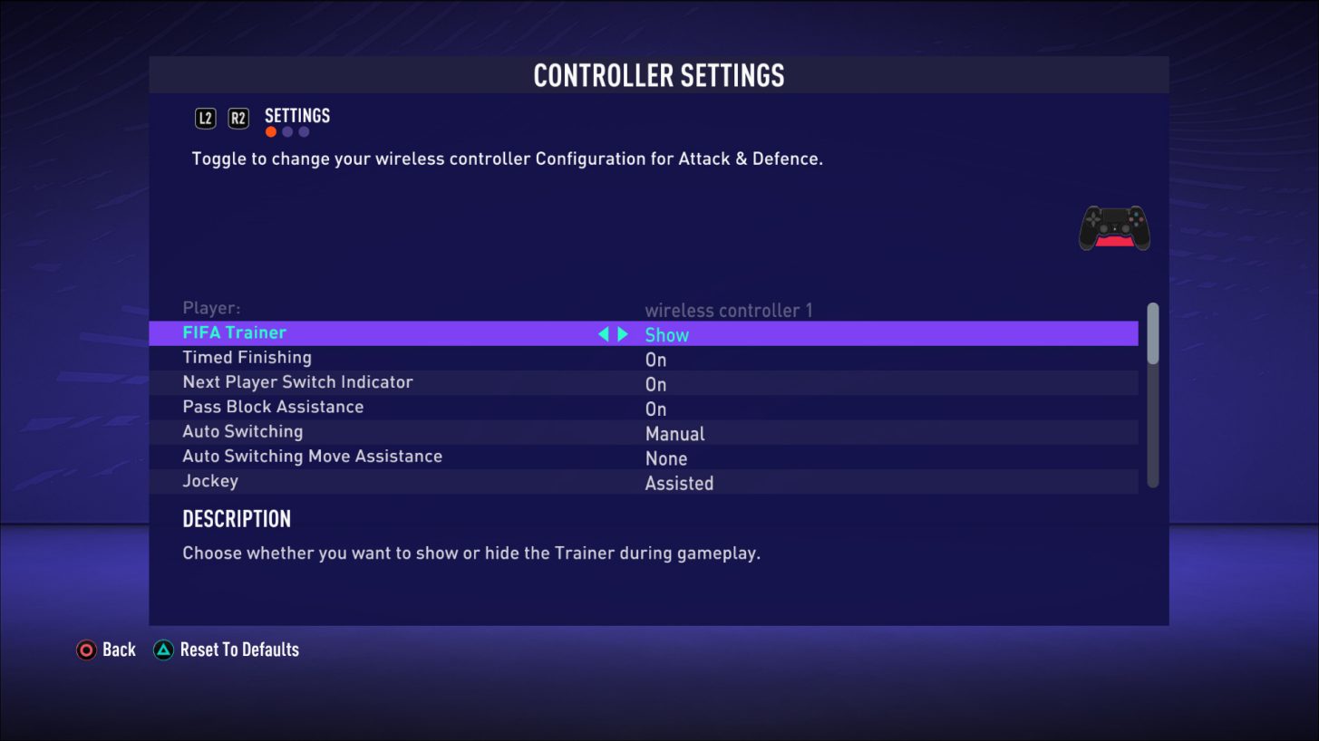 FIFA 21 Controller Settings For PS4 - An Official EA Site