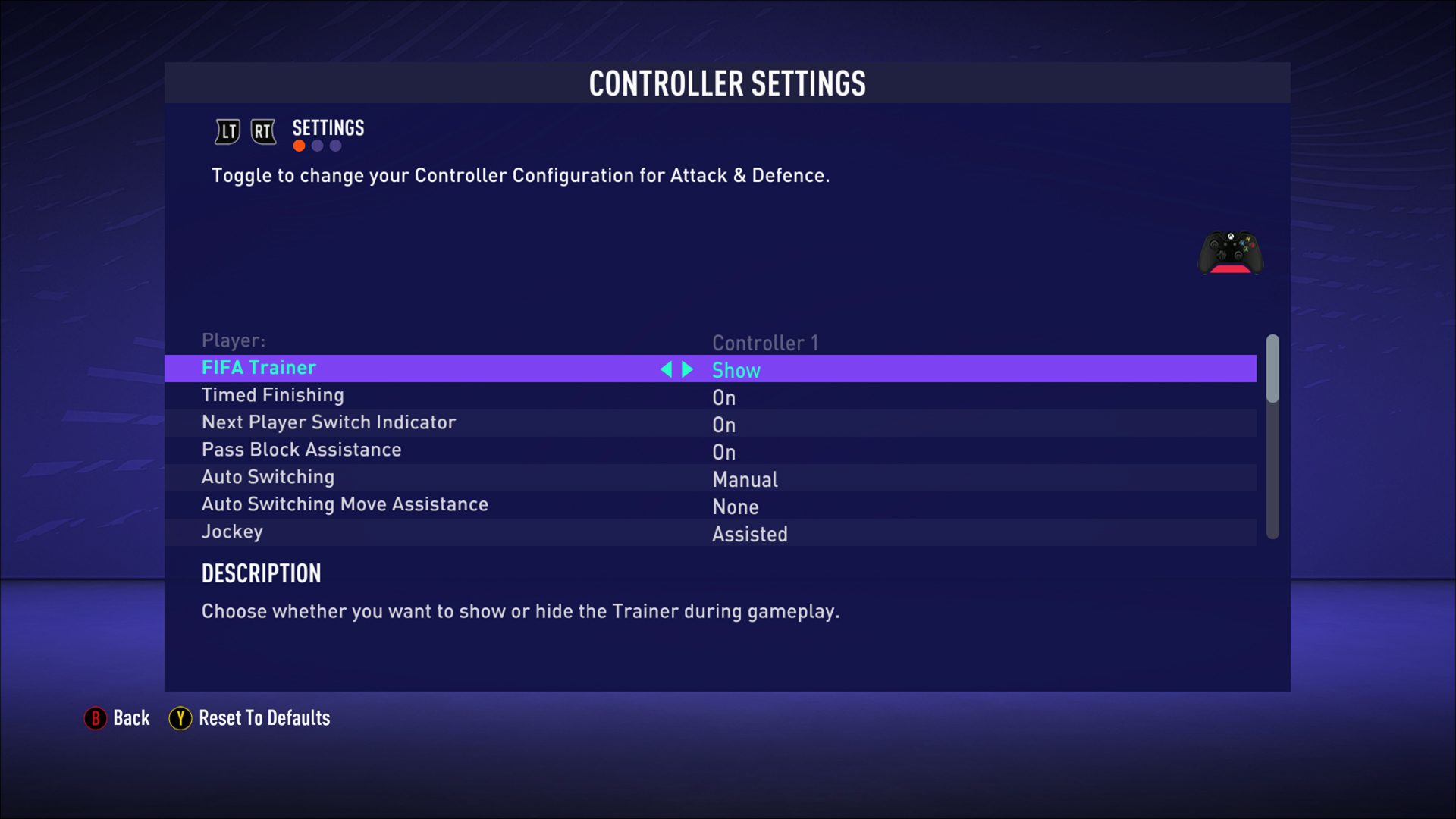 FIFA 21 Controller Settings For Xbox One - An Official EA Site
