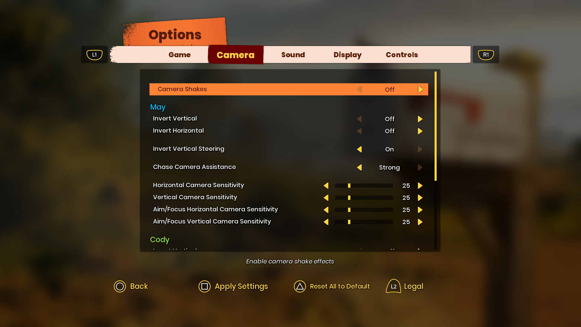 It Takes Two Camera Options For PS5 - An Official EA Site