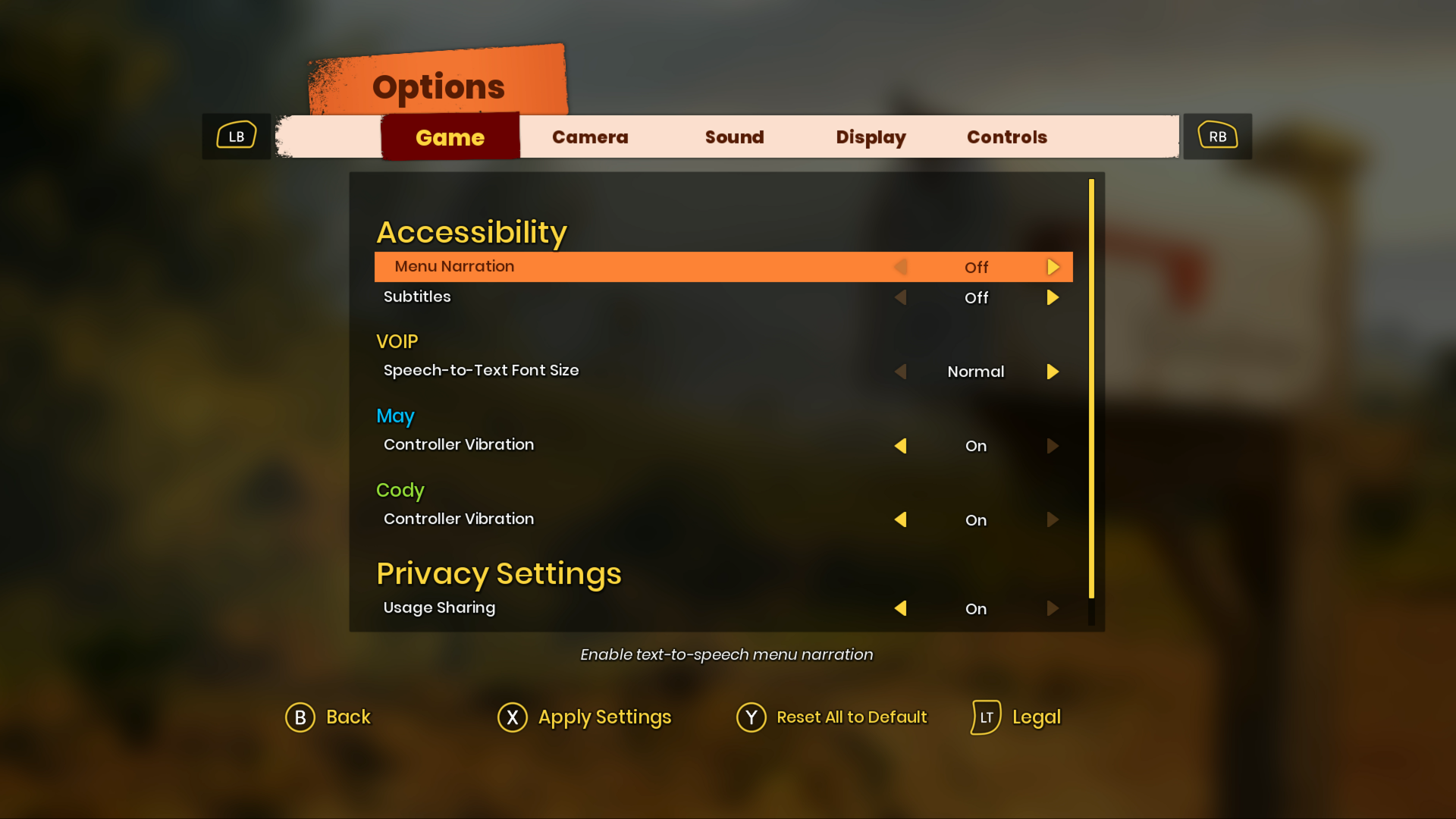 It Takes Two Game Options For Xbox One - An Official EA Site