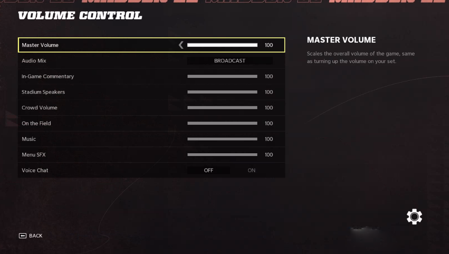 Madden NFL 22 Volume Settings For PC - An Official EA Site