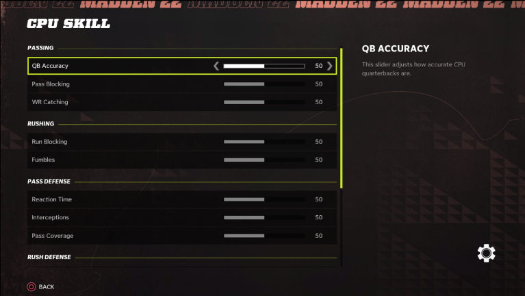 Madden NFL 22 CPU Skill Settings For PS4 - An Official EA Site