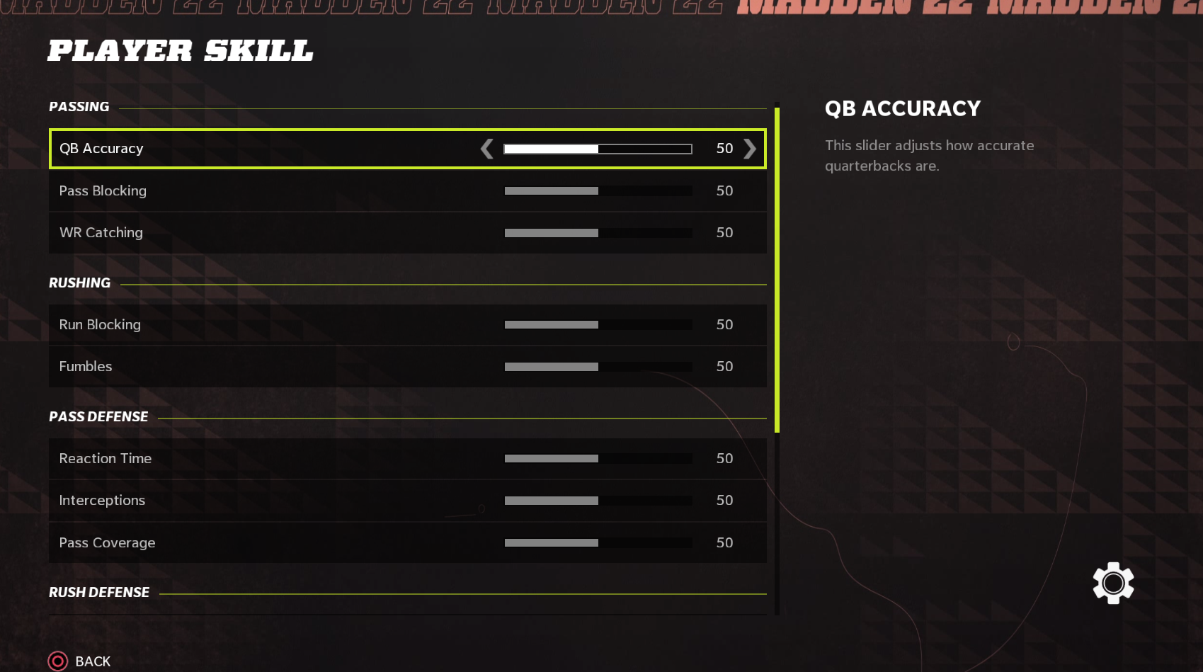 Madden NFL 22 Player Skill Settings For PS4 - An Official EA Site