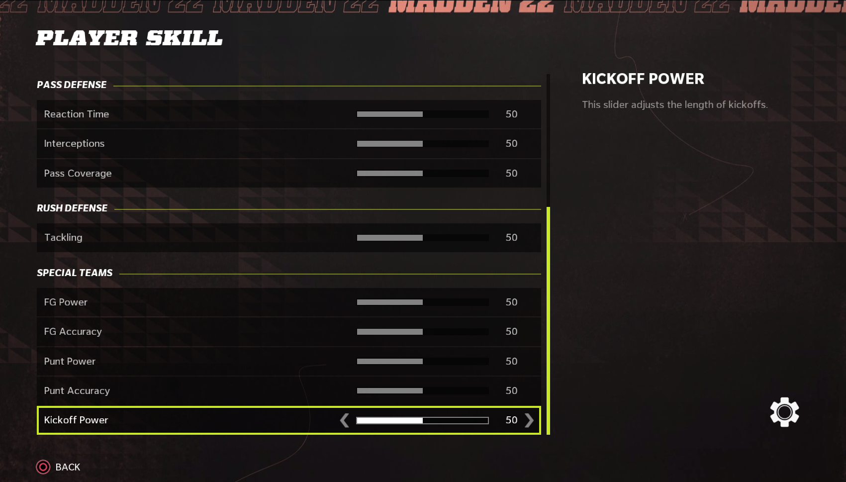 Madden NFL 22 Player Skill Settings For PS4 - An Official EA Site