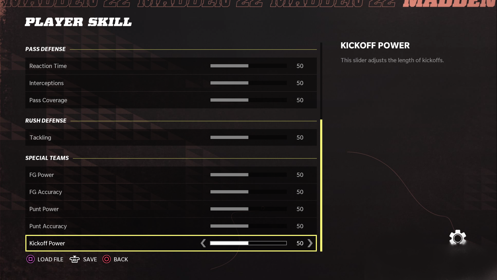 Madden NFL 22 Player Skill Settings For PS5 - An Official EA Site