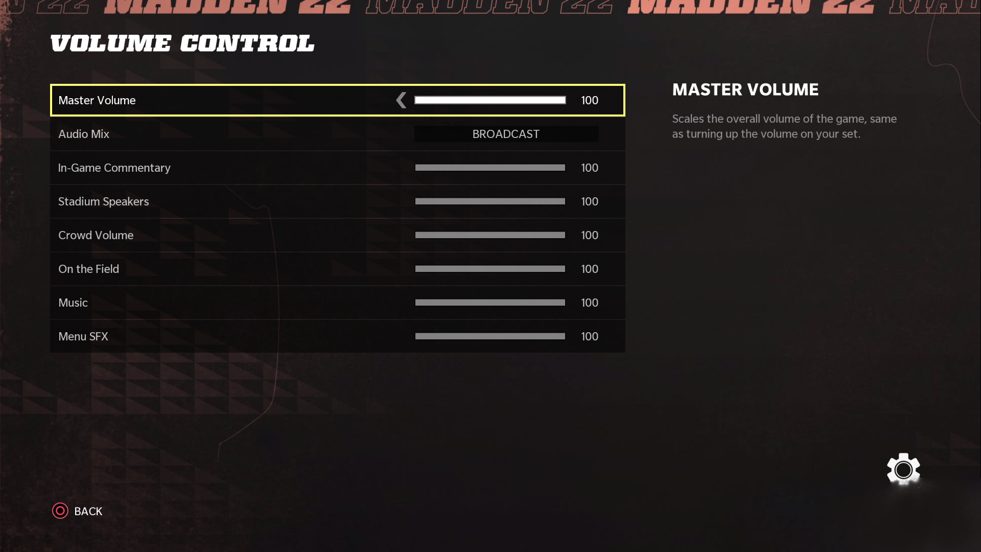 Madden NFL 22 Volume Settings For PS5 - An Official EA Site
