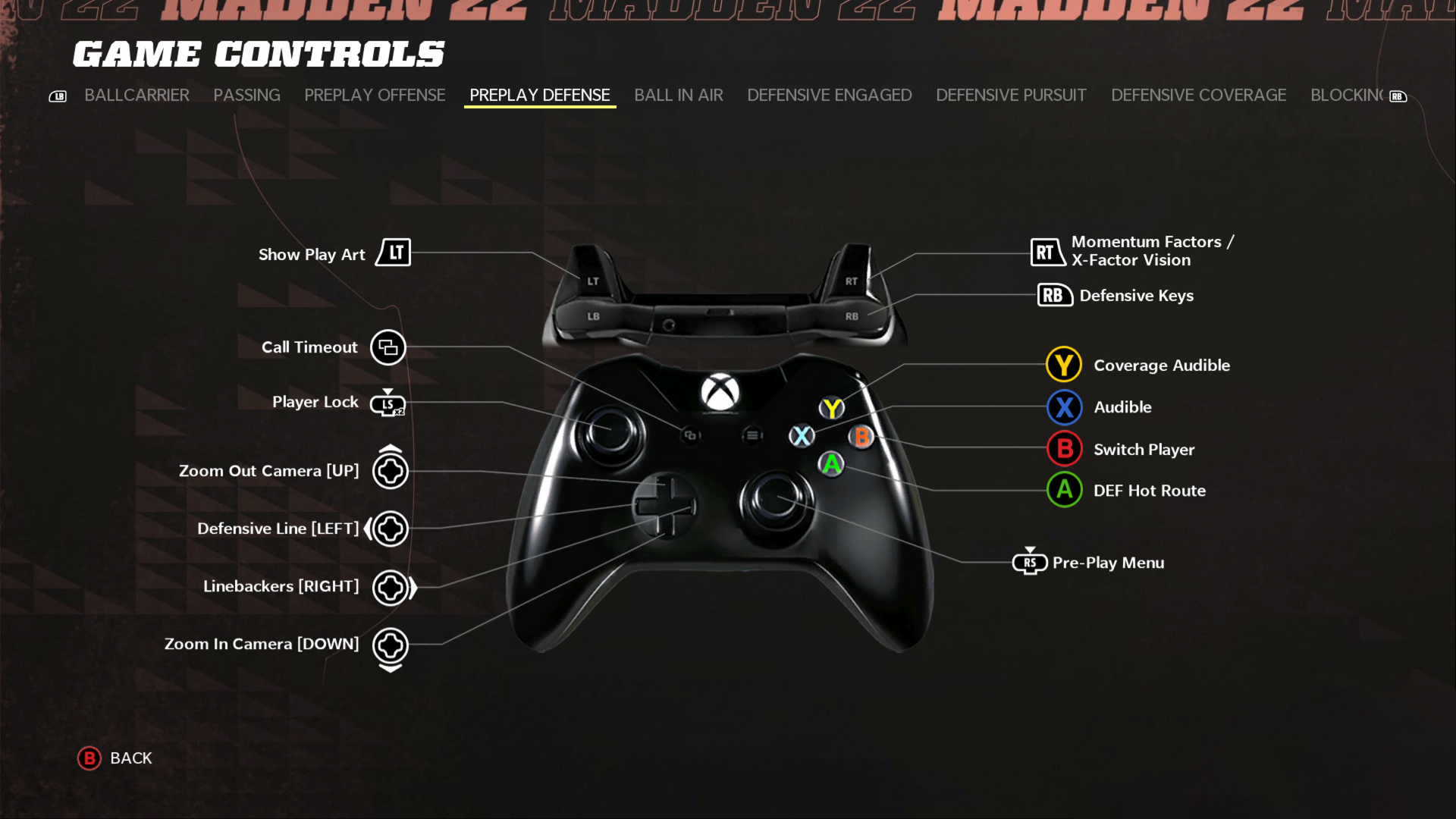 Madden NFL 22 Controls Settings For Xbox One - An Official EA Site
