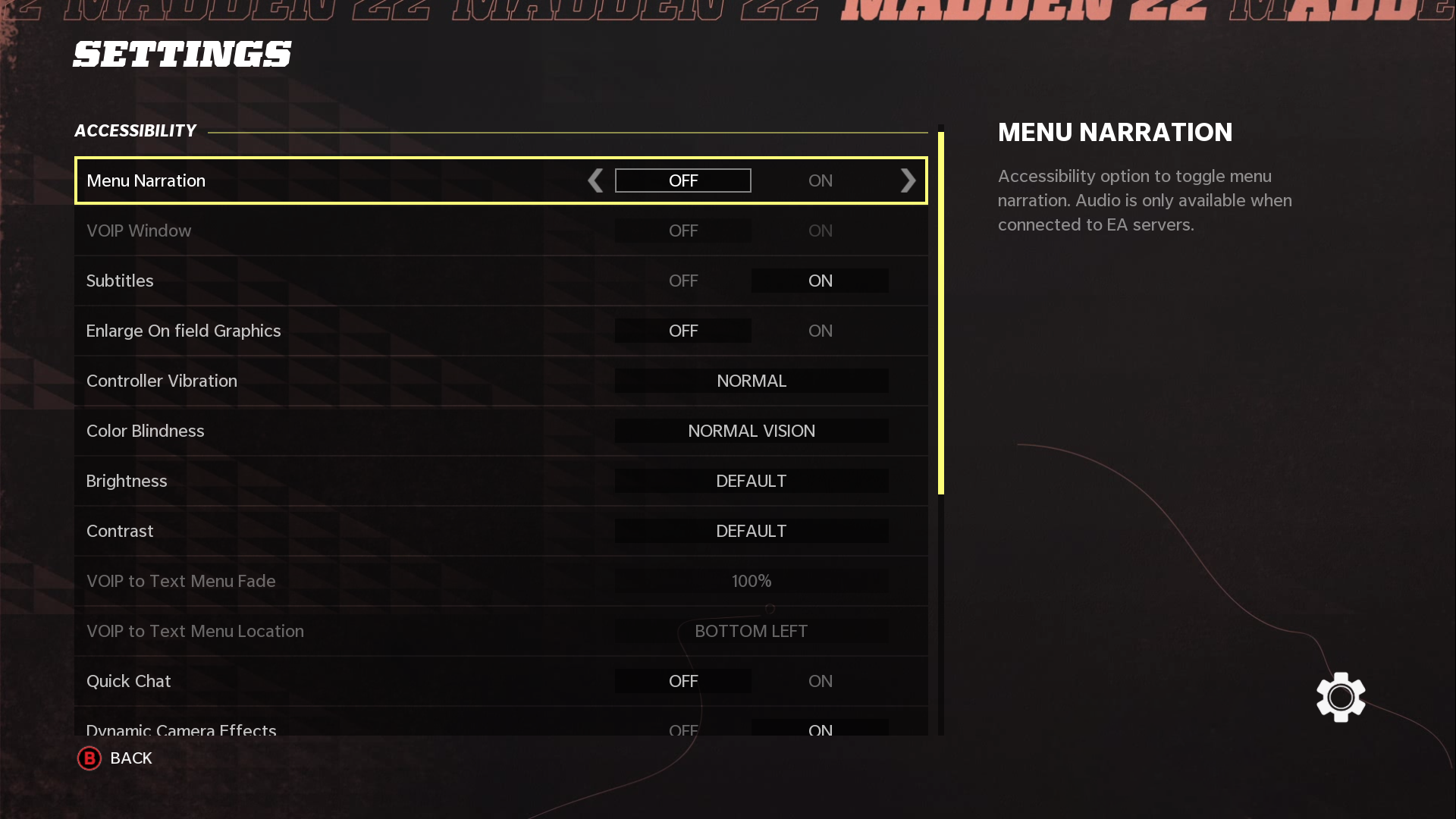 Madden NFL 22 Accessibility Settings For Xbox Series X - An Official EA ...