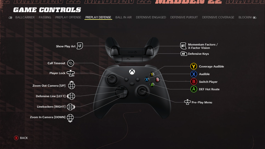 Madden NFL 22 Controls Settings For Xbox Series X - An Official EA Site