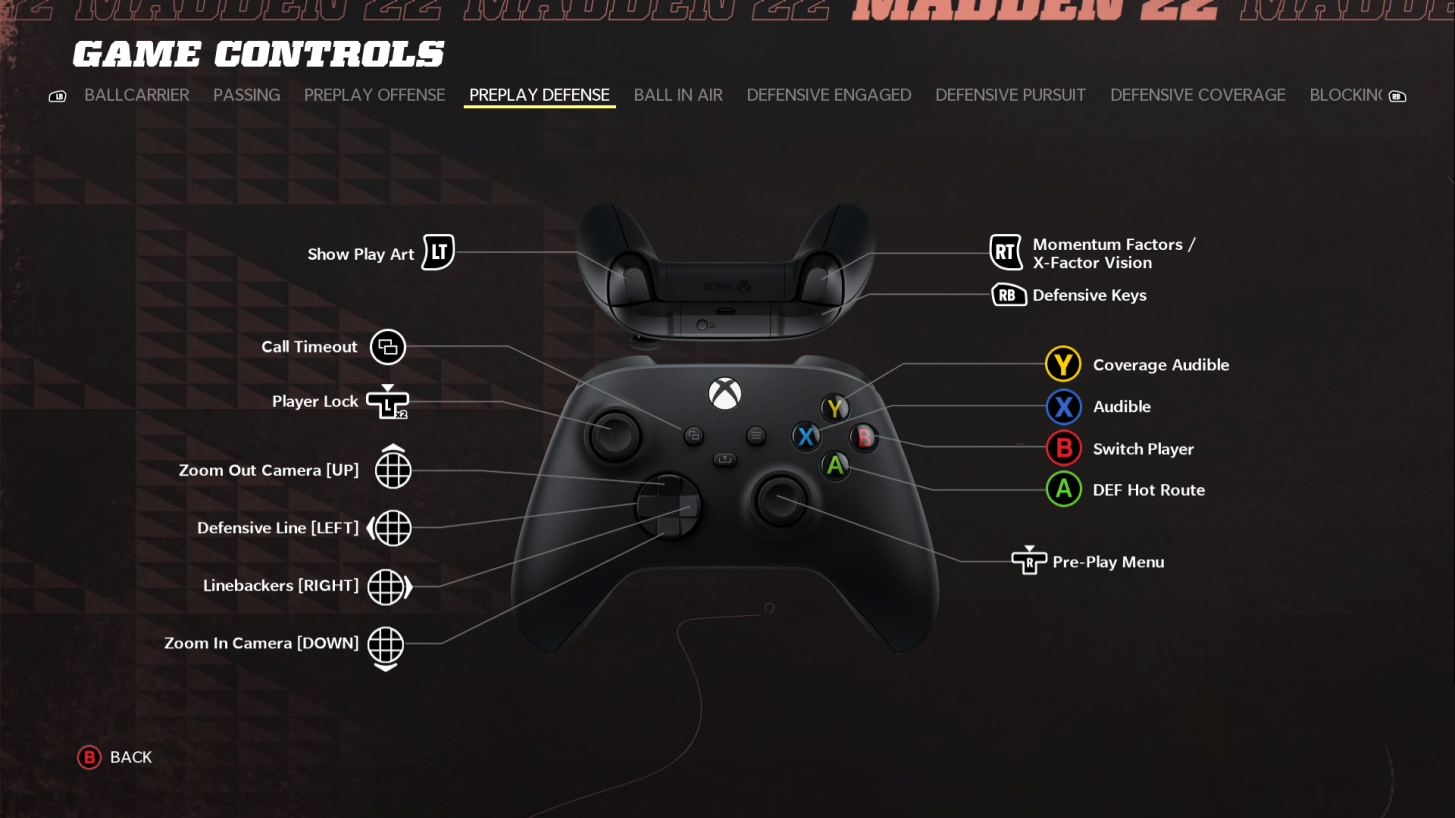 Madden NFL 22 Controls Settings For Xbox Series X - An Official EA Site