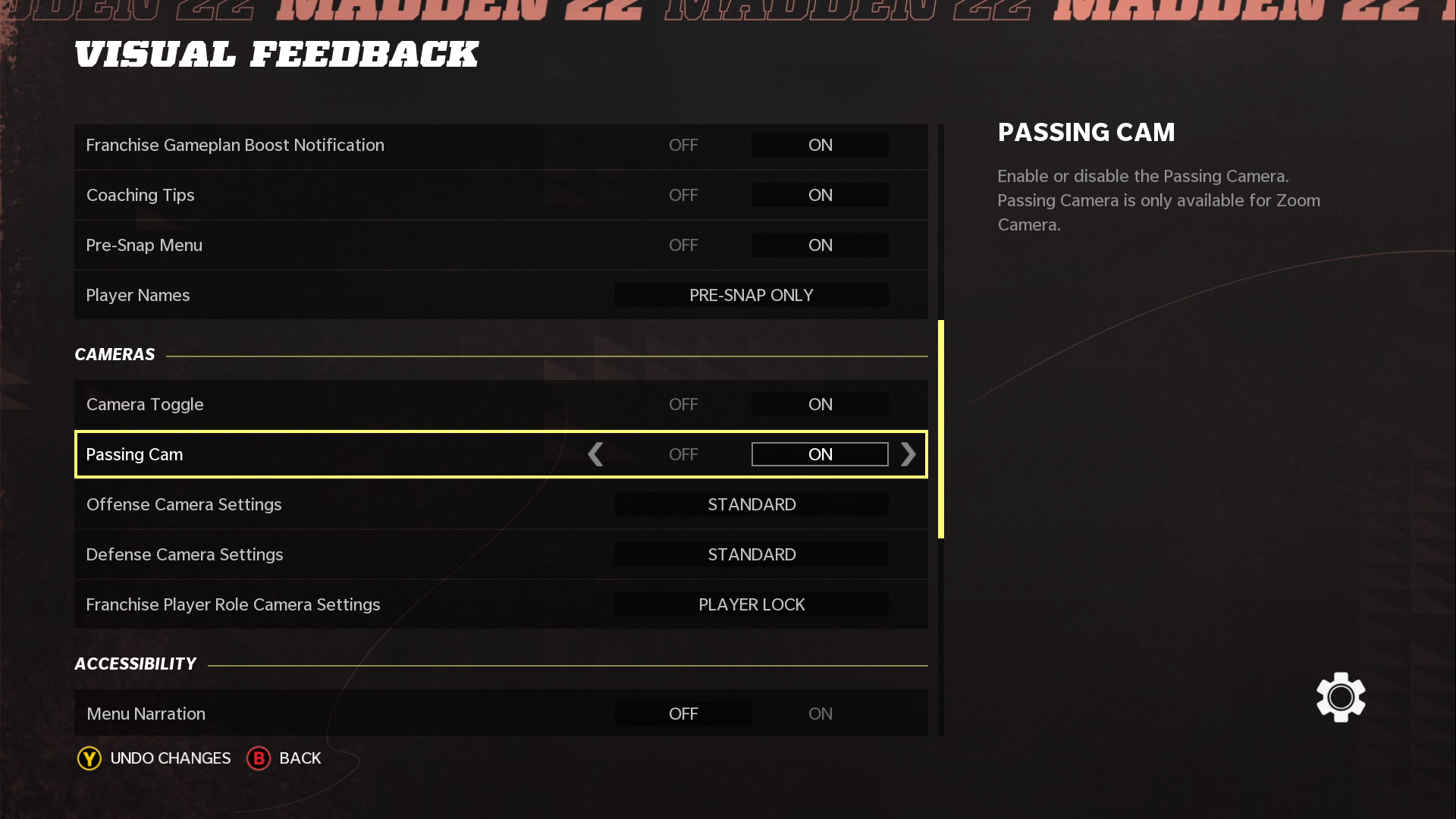 Madden NFL 22 Visual Feedback Settings For Xbox Series X - An Official ...