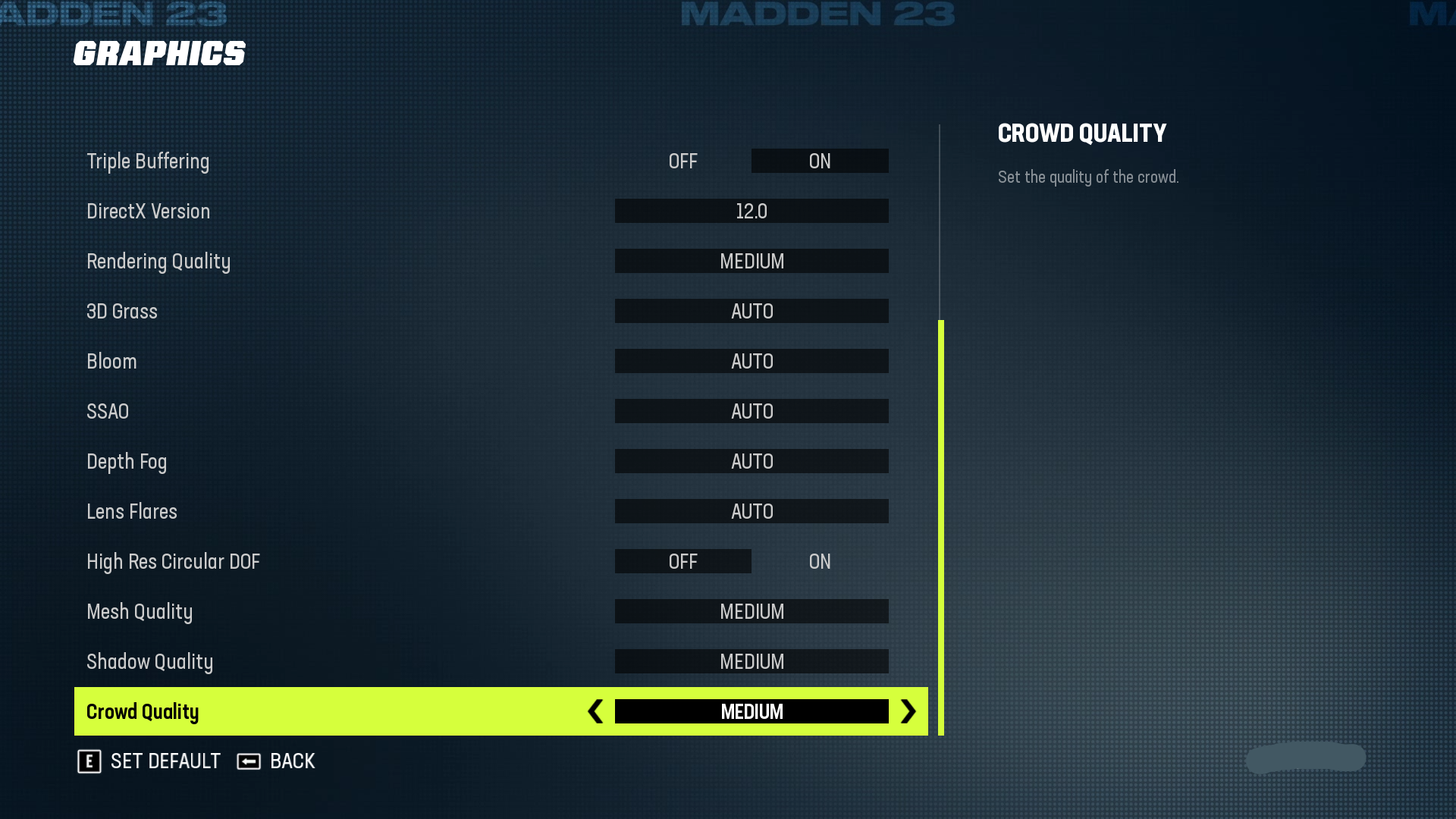 Madden NFL 23 Graphics Settings For PC - An Official EA Site