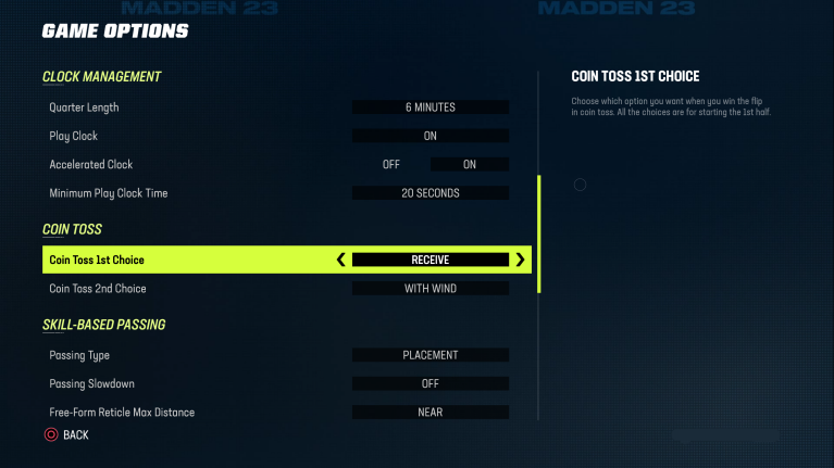 Madden NFL 23 Game Options For PS5 - An Official EA Site