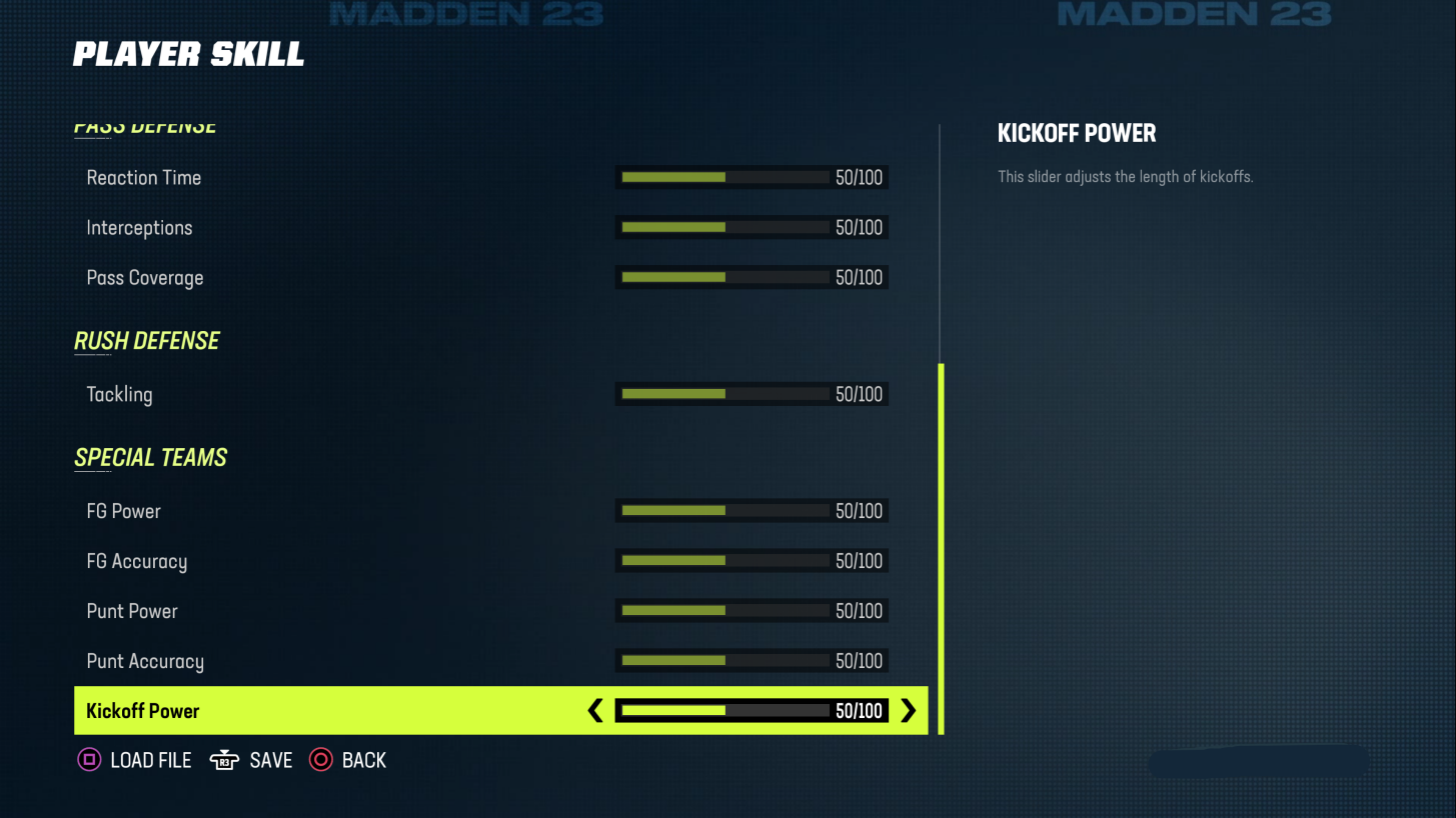 Madden NFL 23 Player Skill Settings For PS5 - An Official EA Site
