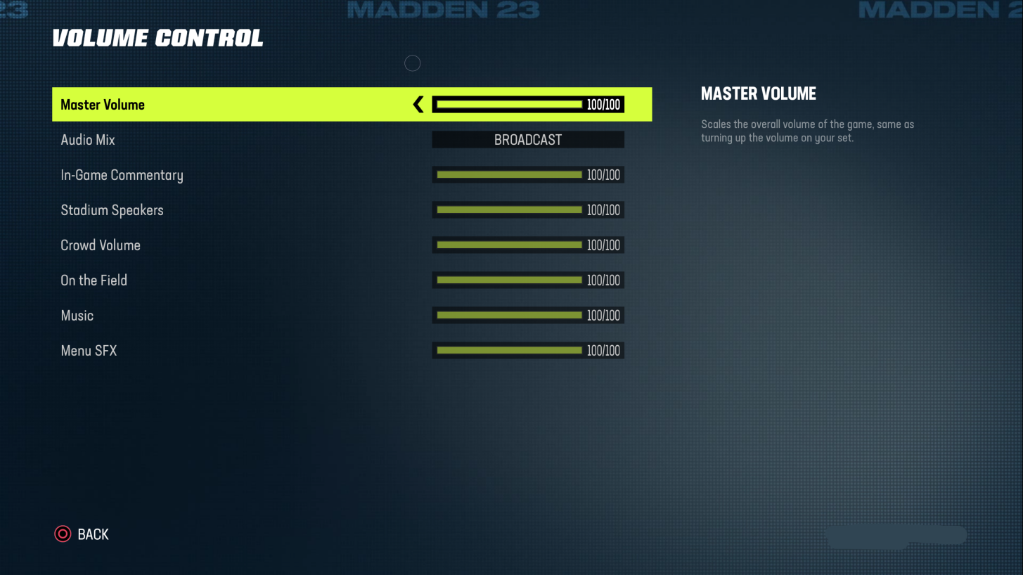 Madden NFL 23 Volume Settings For PS5 - An Official EA Site