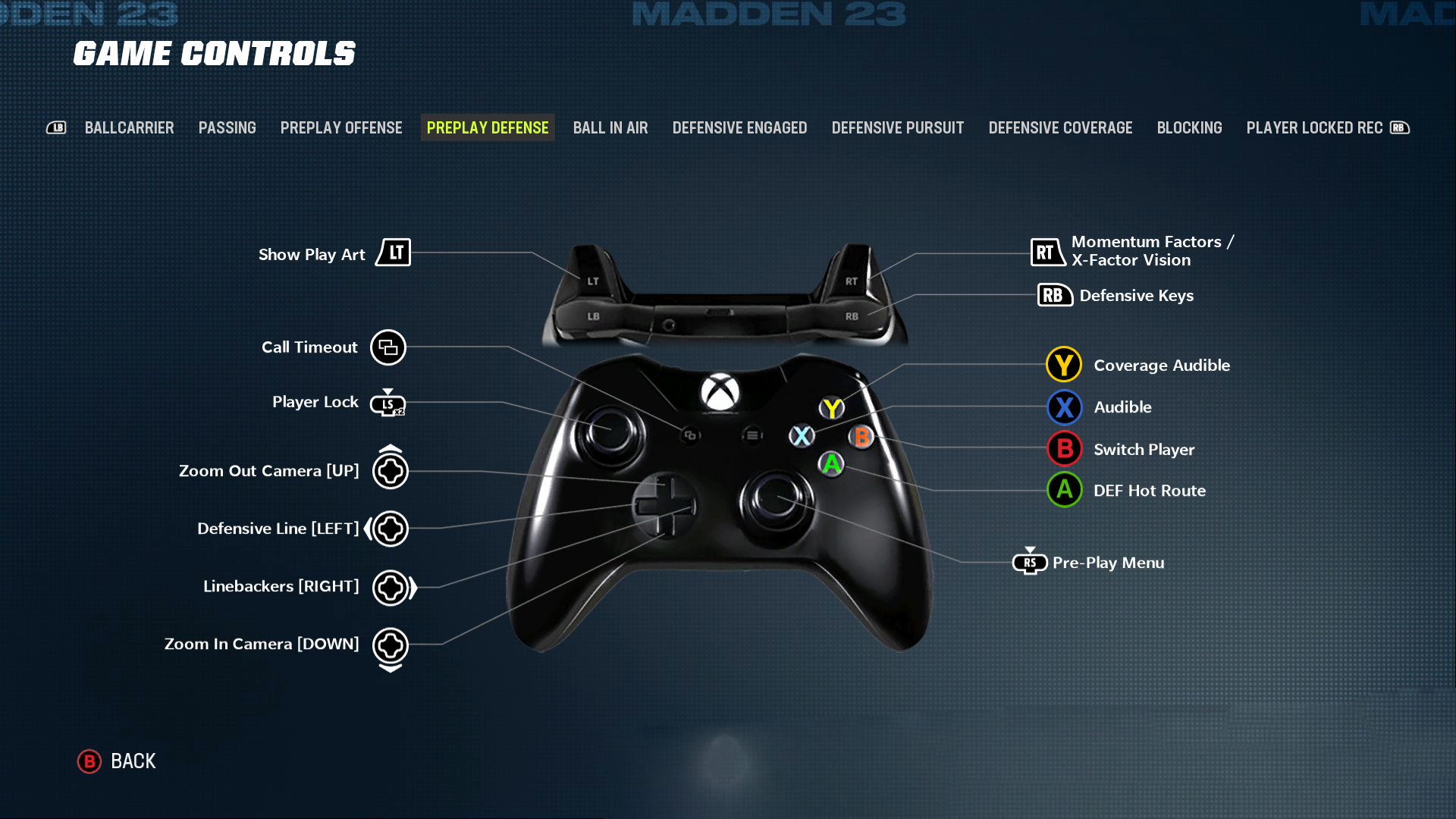 Madden NFL 23 Controls Settings For Xbox One - An Official EA Site