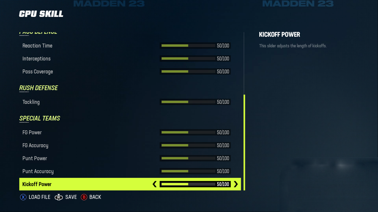 Madden NFL 23 CPU Skill Settings For Xbox Series X - An Official EA Site