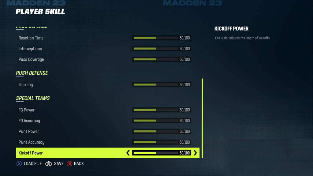 Madden NFL 23 Player Skill Settings For Xbox Series X - An Official EA Site