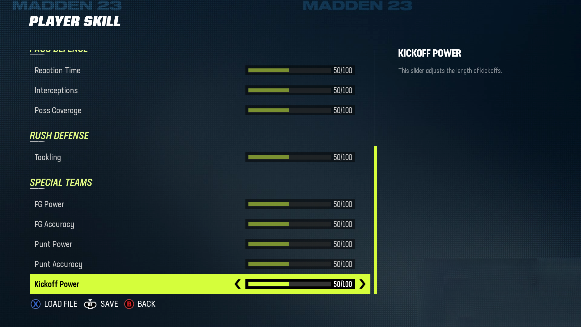 Madden NFL 23 Player Skill Settings For Xbox Series X - An Official EA Site