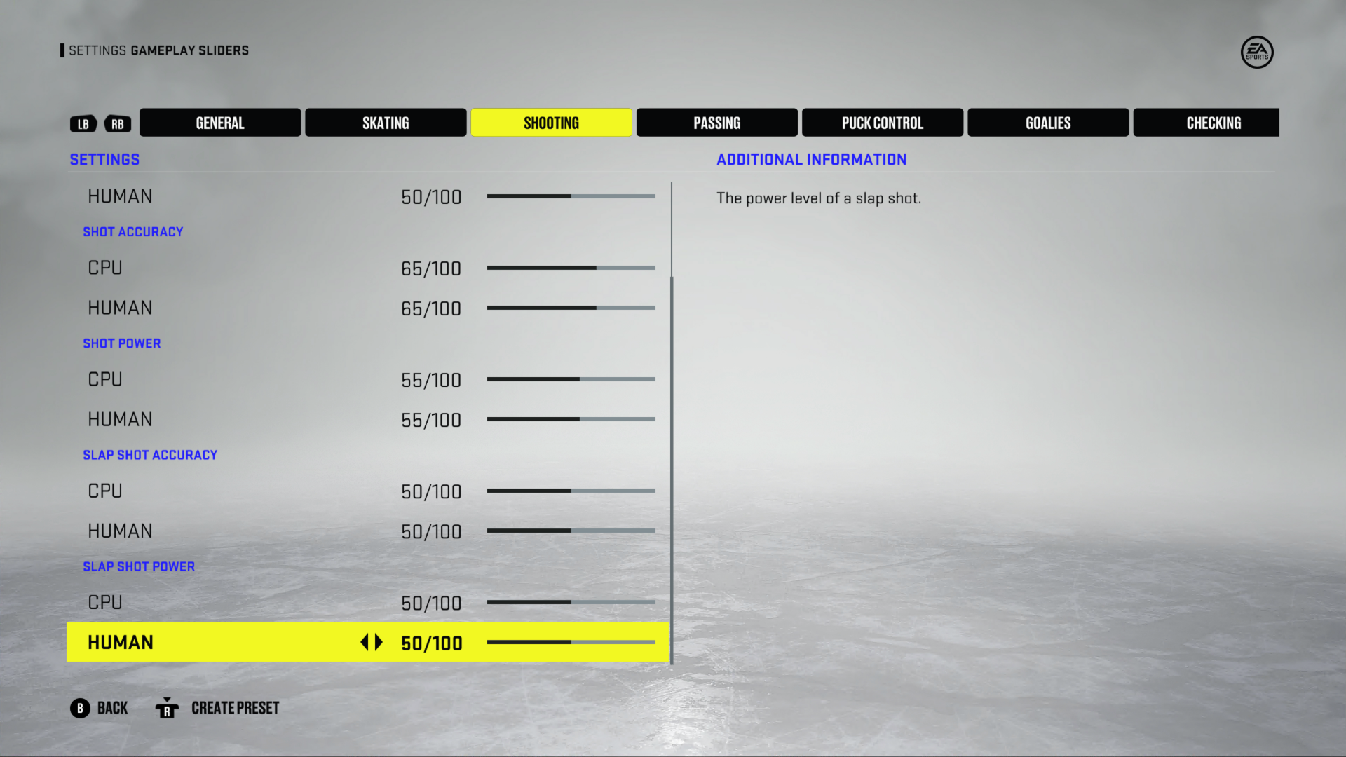 NHL 22 Gameplay Settings For Xbox Series X - An Official EA Site