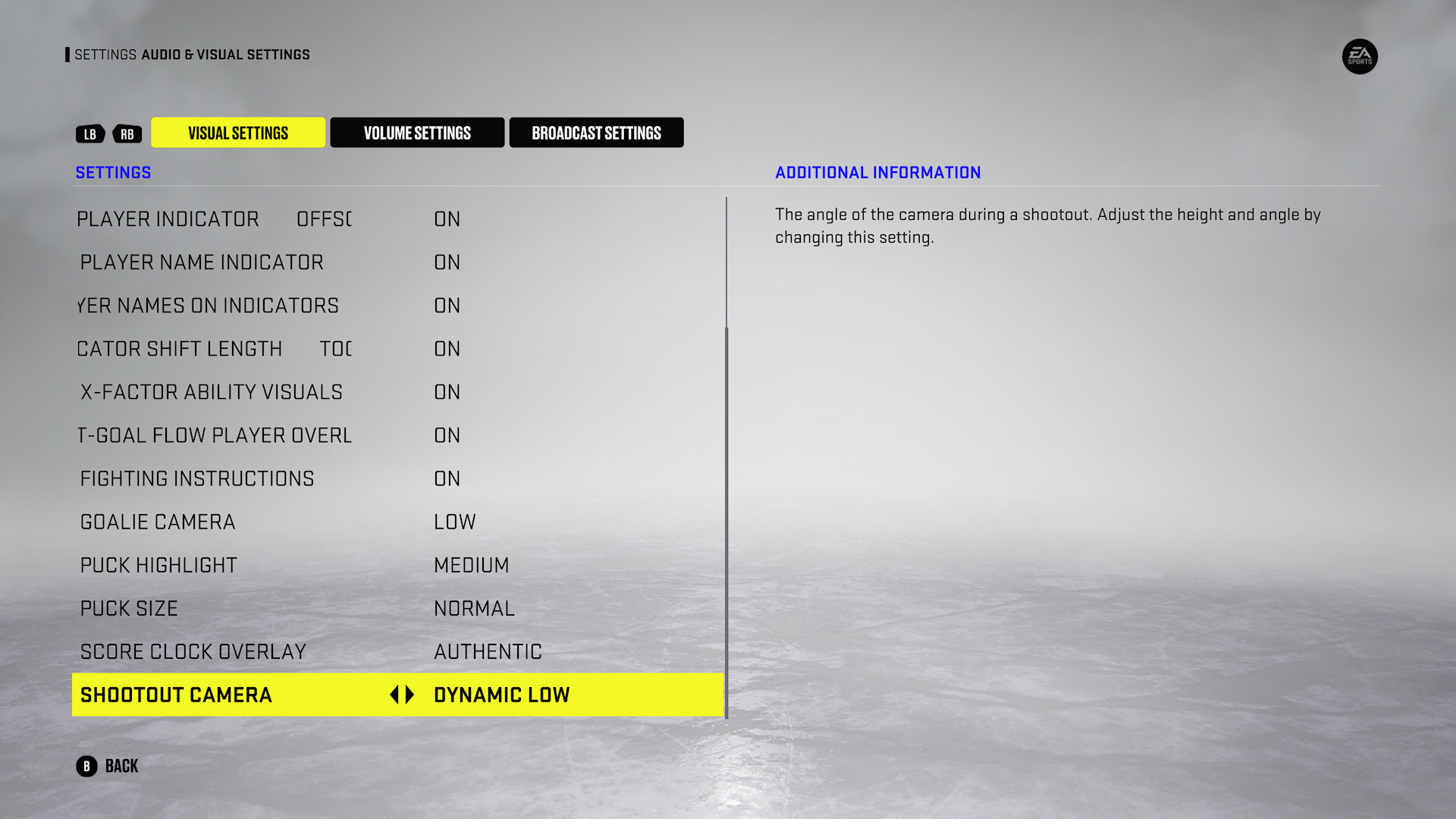 NHL 22 Audio/Visual Settings For Xbox Series X - An Official EA Site