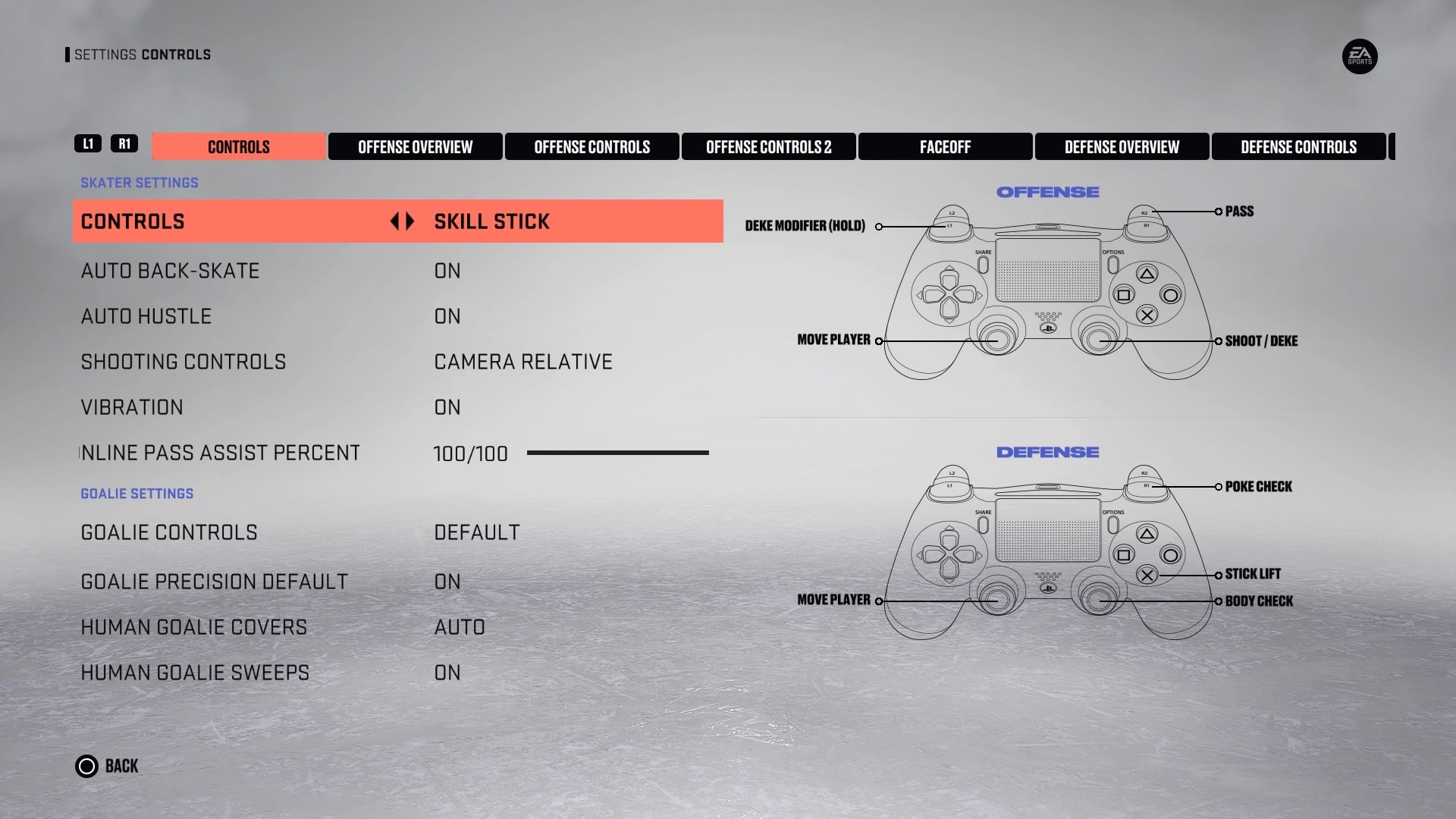 NHL 23 Control Settings for PS4 - An Official EA Site