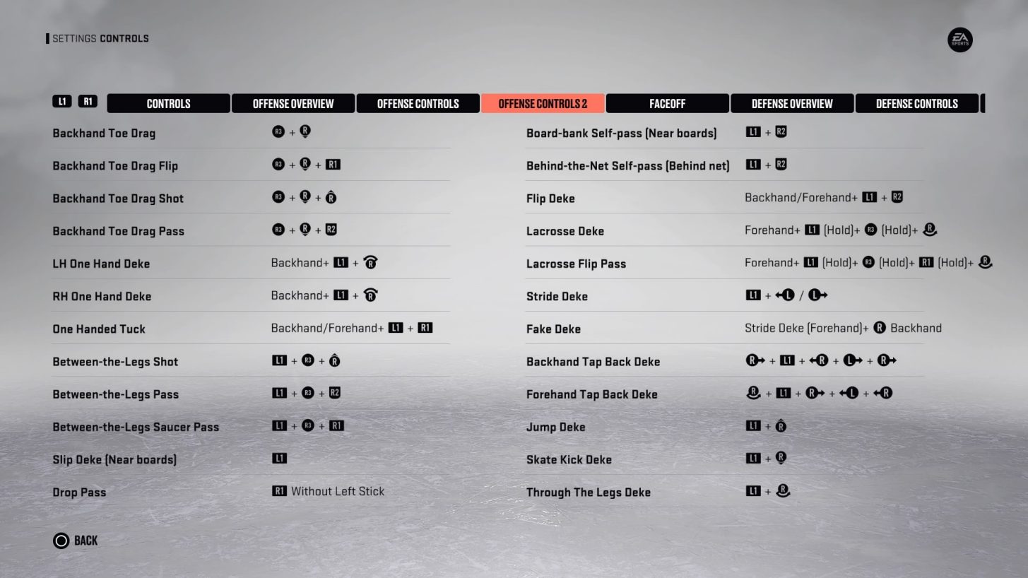 NHL 23 Control Settings for PS5 - An Official EA Site