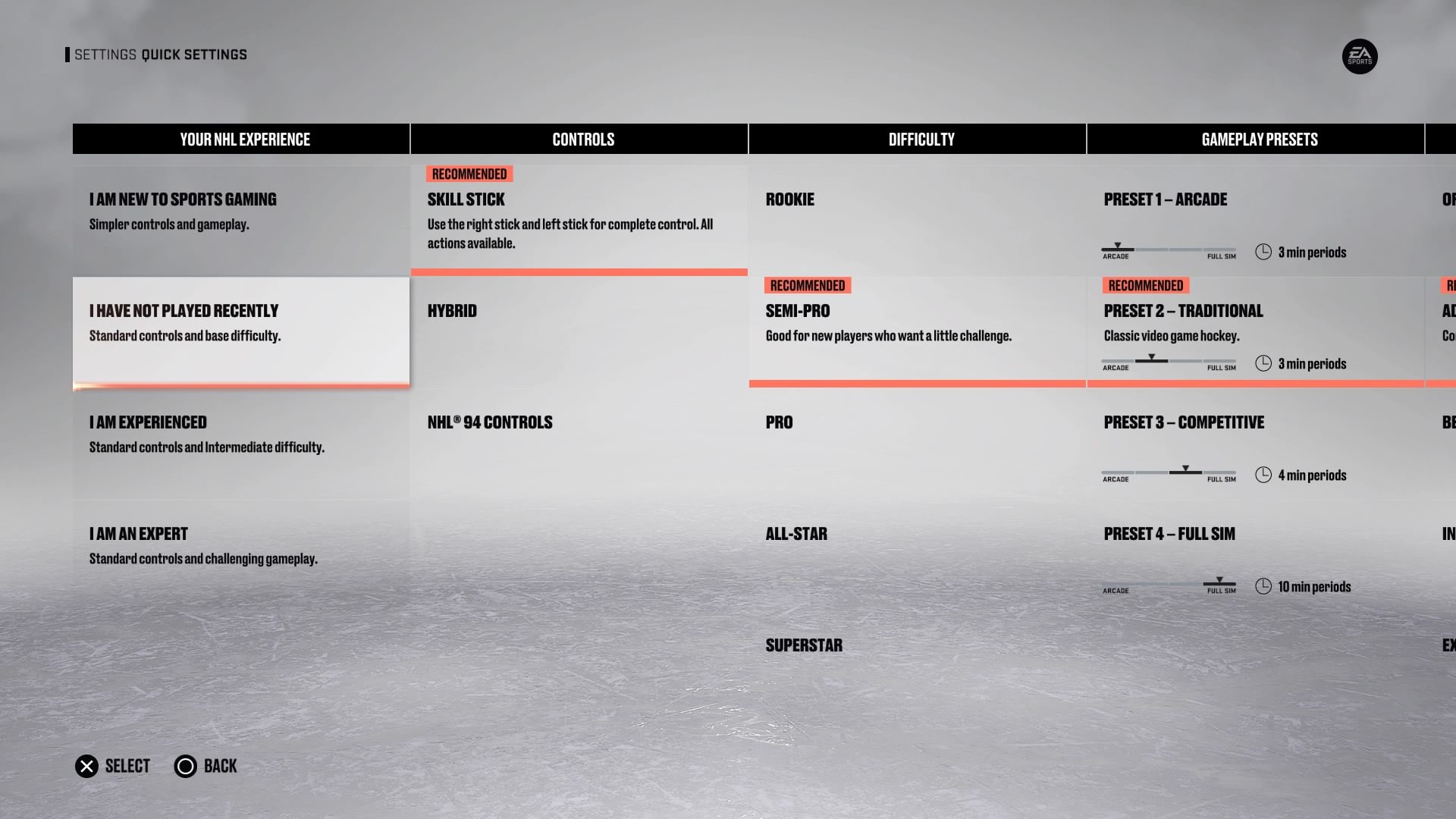 NHL 23 Quick Settings For PS5 - An Official EA Site NHL 23 Quick Settings For PS5 - An Official EA Site