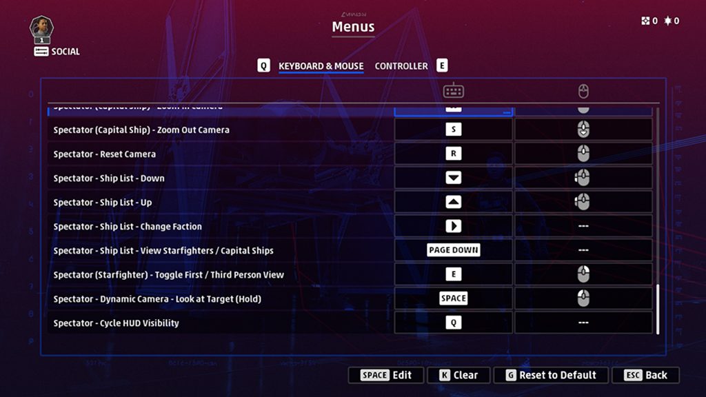 STAR WARS: Squadrons Controller Settings For PC - An Official EA Site