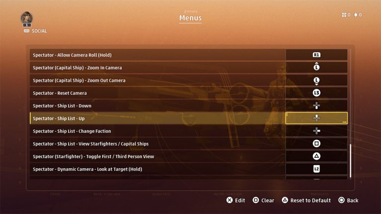 STAR WARS: Squadrons Controller Settings For PS4 - An Official EA Site