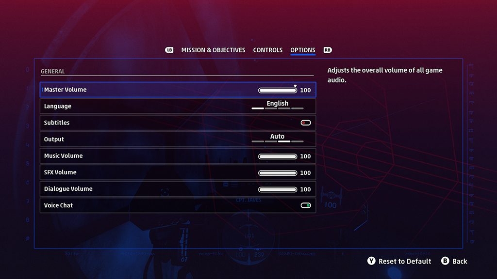 STAR WARS: Squadrons Audio Settings For Xbox One - An Official EA Site