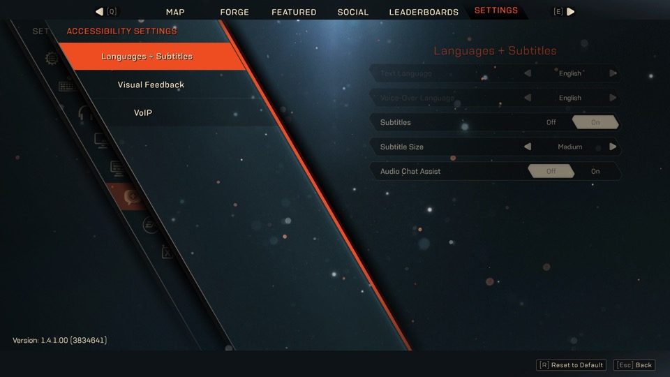 Anthem Accessibility Resources For PC - An Official EA Site