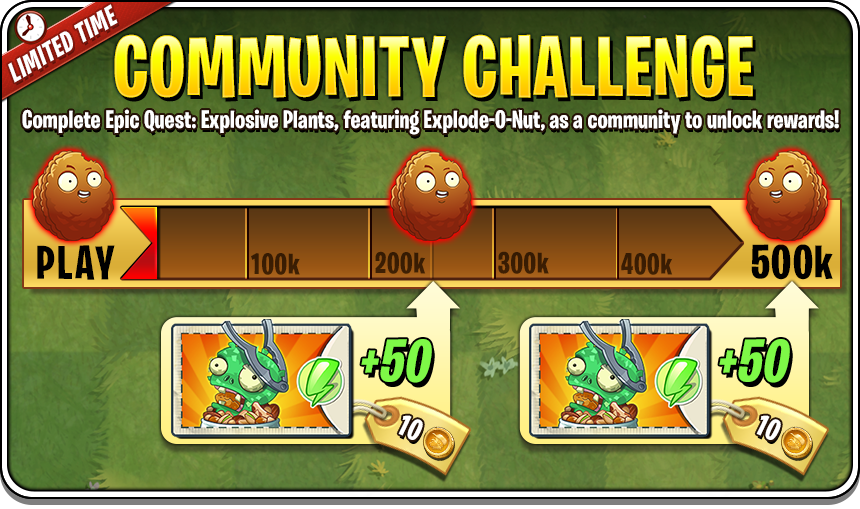 Desafio da Comunidade de Plants vs. Zombies 2: Plantas Explosivas