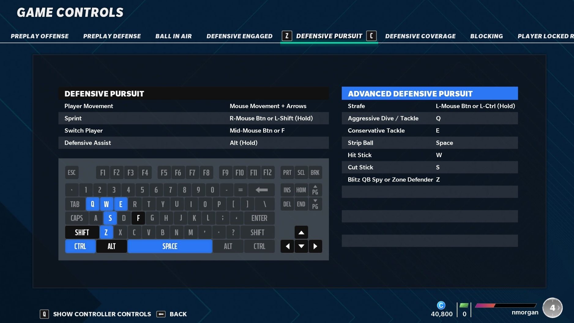 Madden NFL 21 Game Controls For PC
