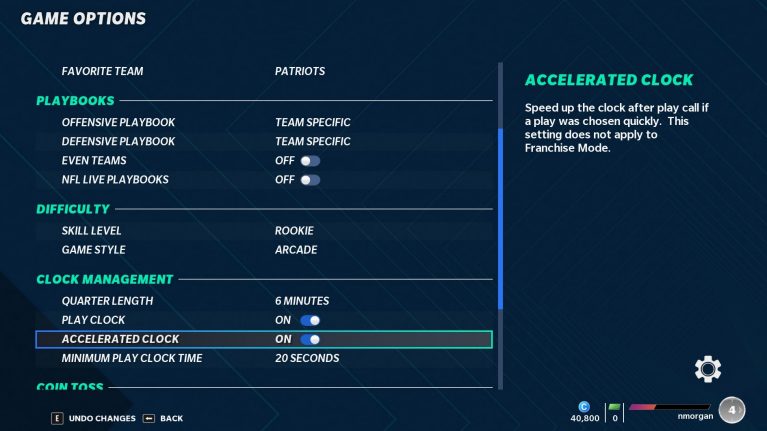 Madden NFL 21 Game Options For PC