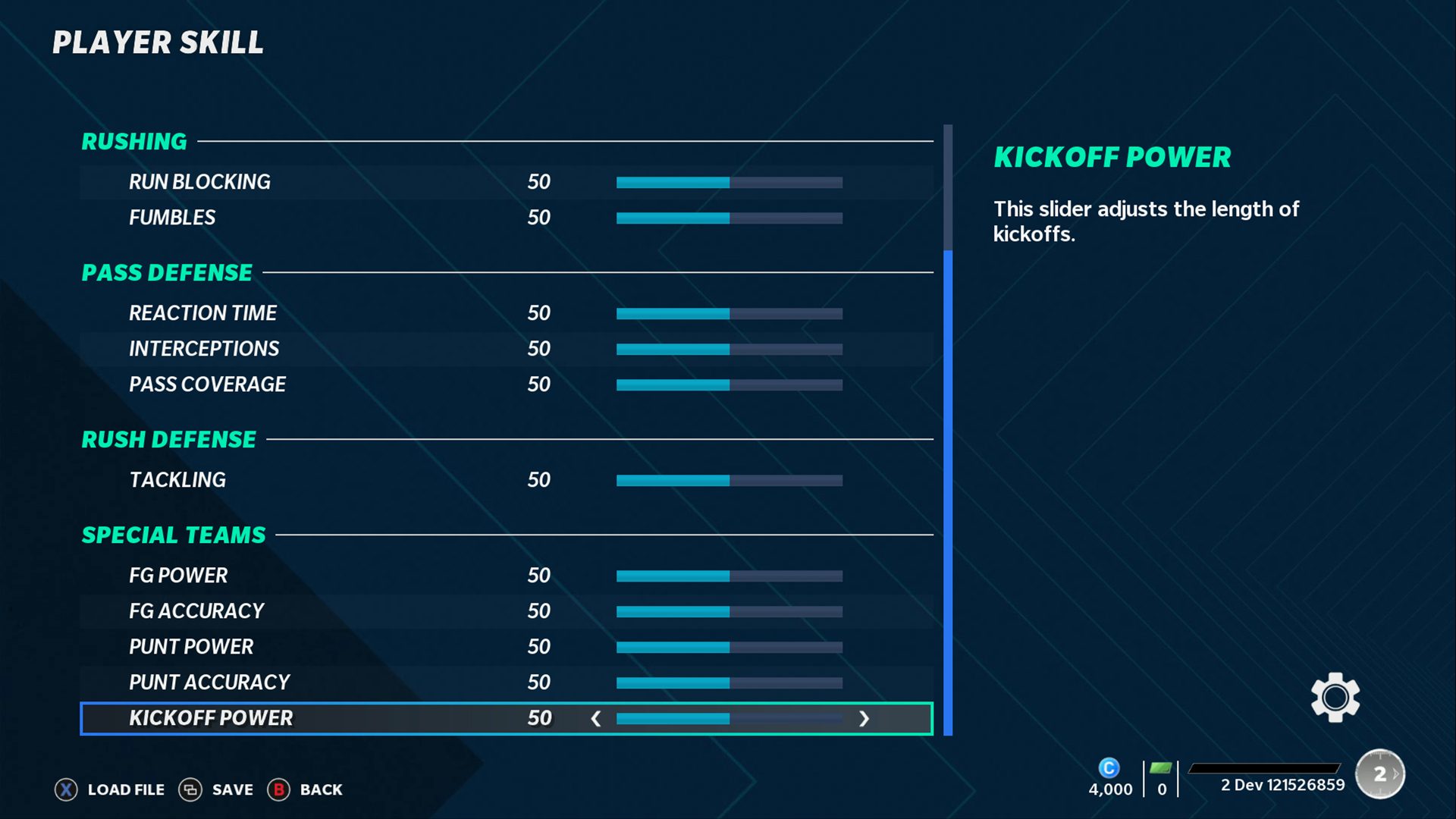 Madden NFL 21 Player Skill Settings For Xbox One