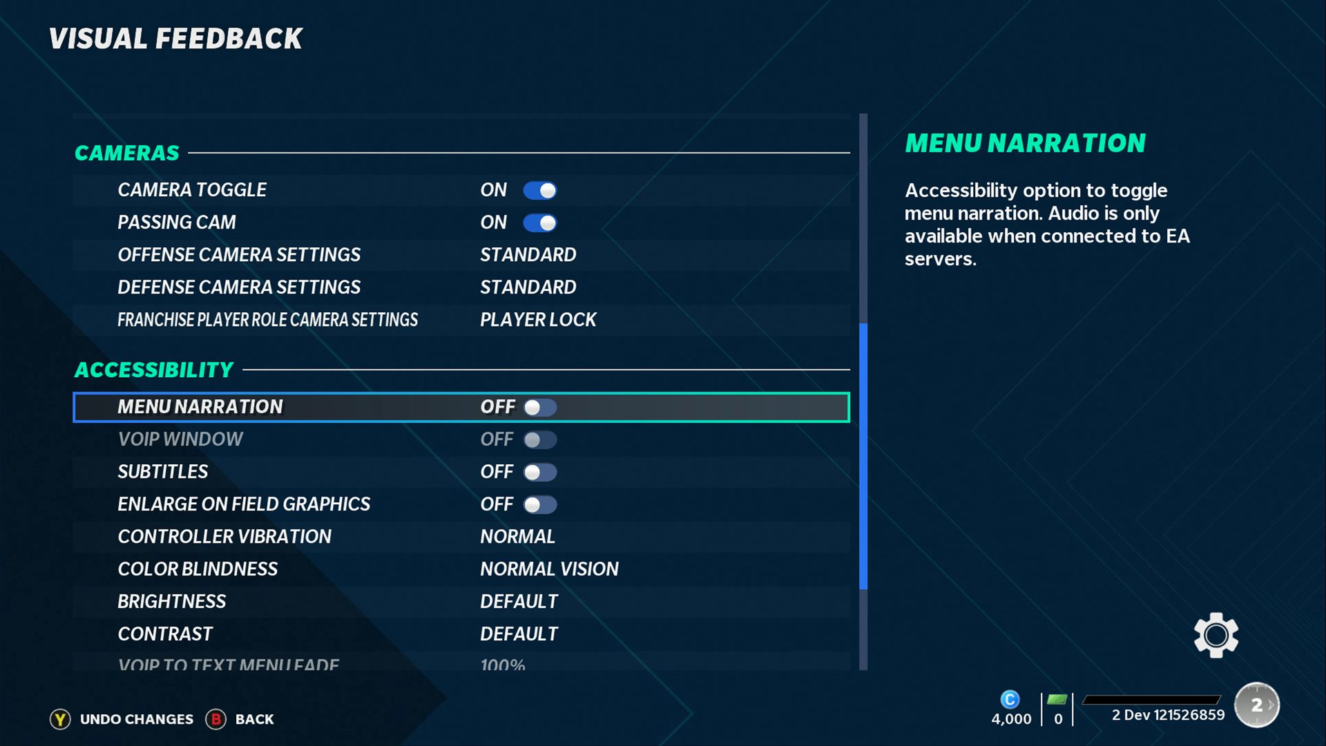 Madden NFL 21 Visual Feedback For Xbox One