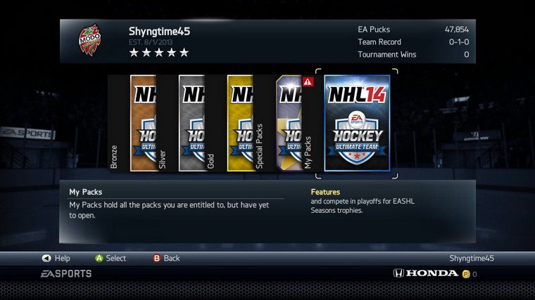 NHL 14 Ultimate Team - Pack Levels